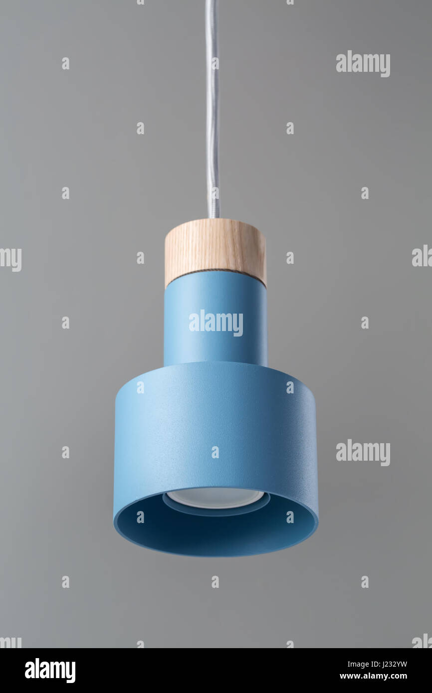 Hanging blue lamp Stock Photo - Alamy