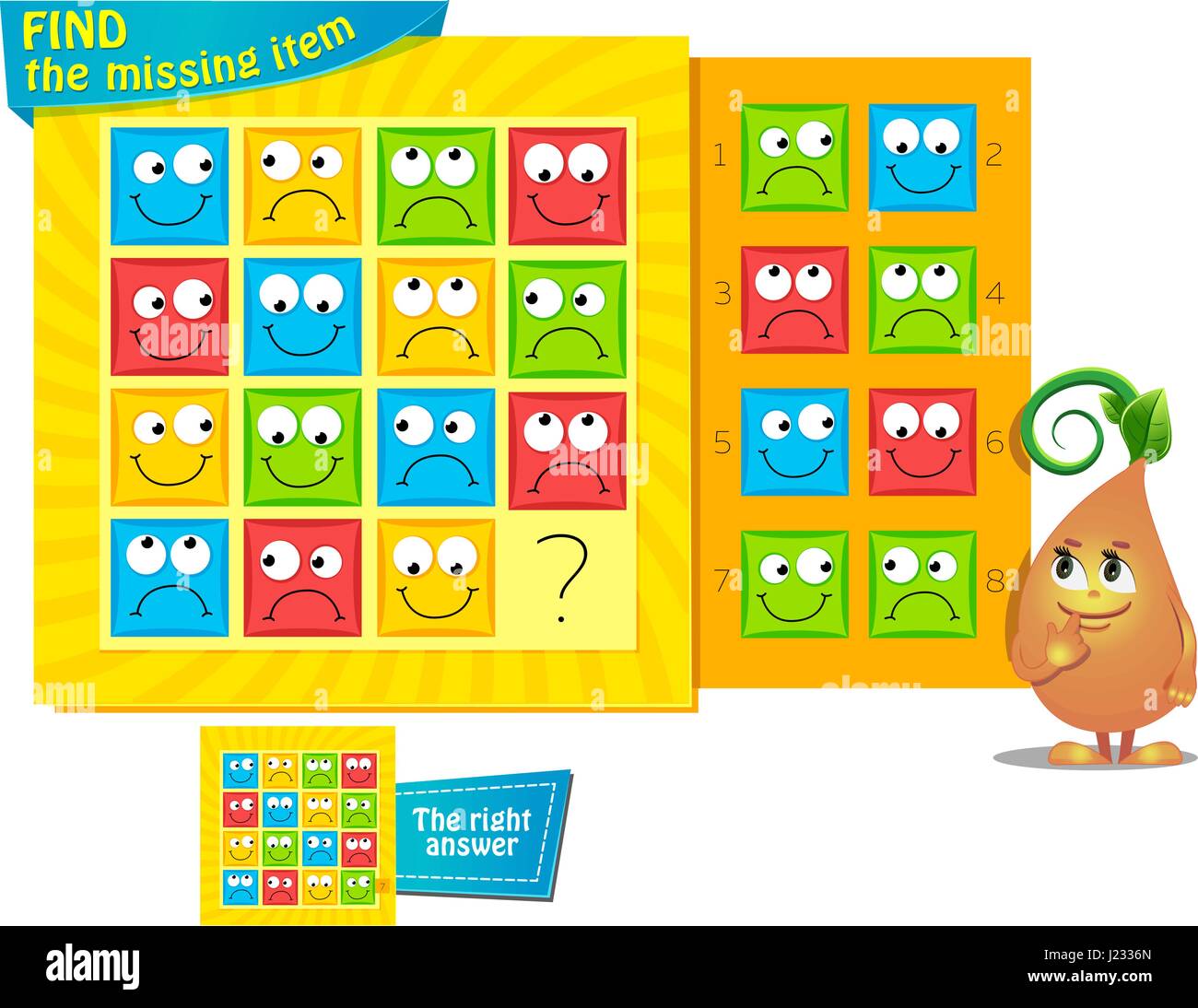 Visual Game for children. Task: find the missing item Stock Vector ...