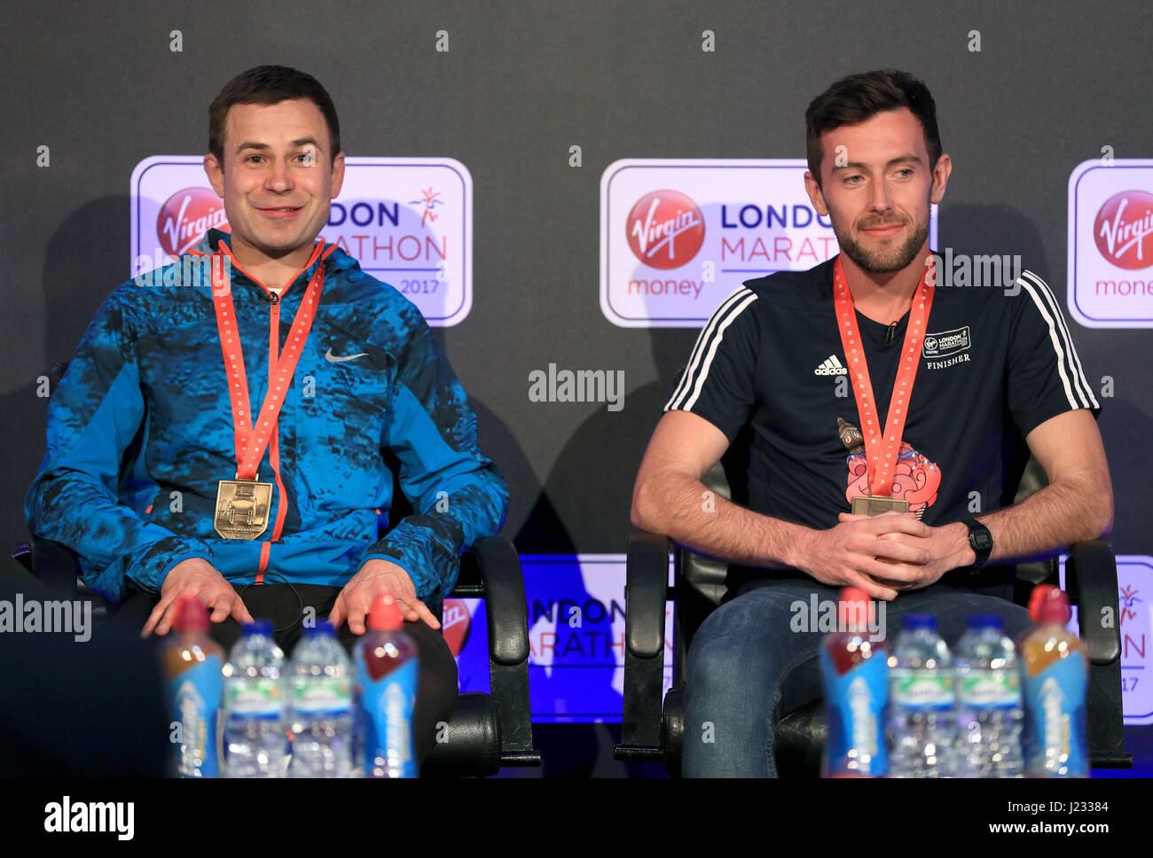 Chorlton Runners' David Wyeth (left) and Swansea Harriers' Matthew Rees ...