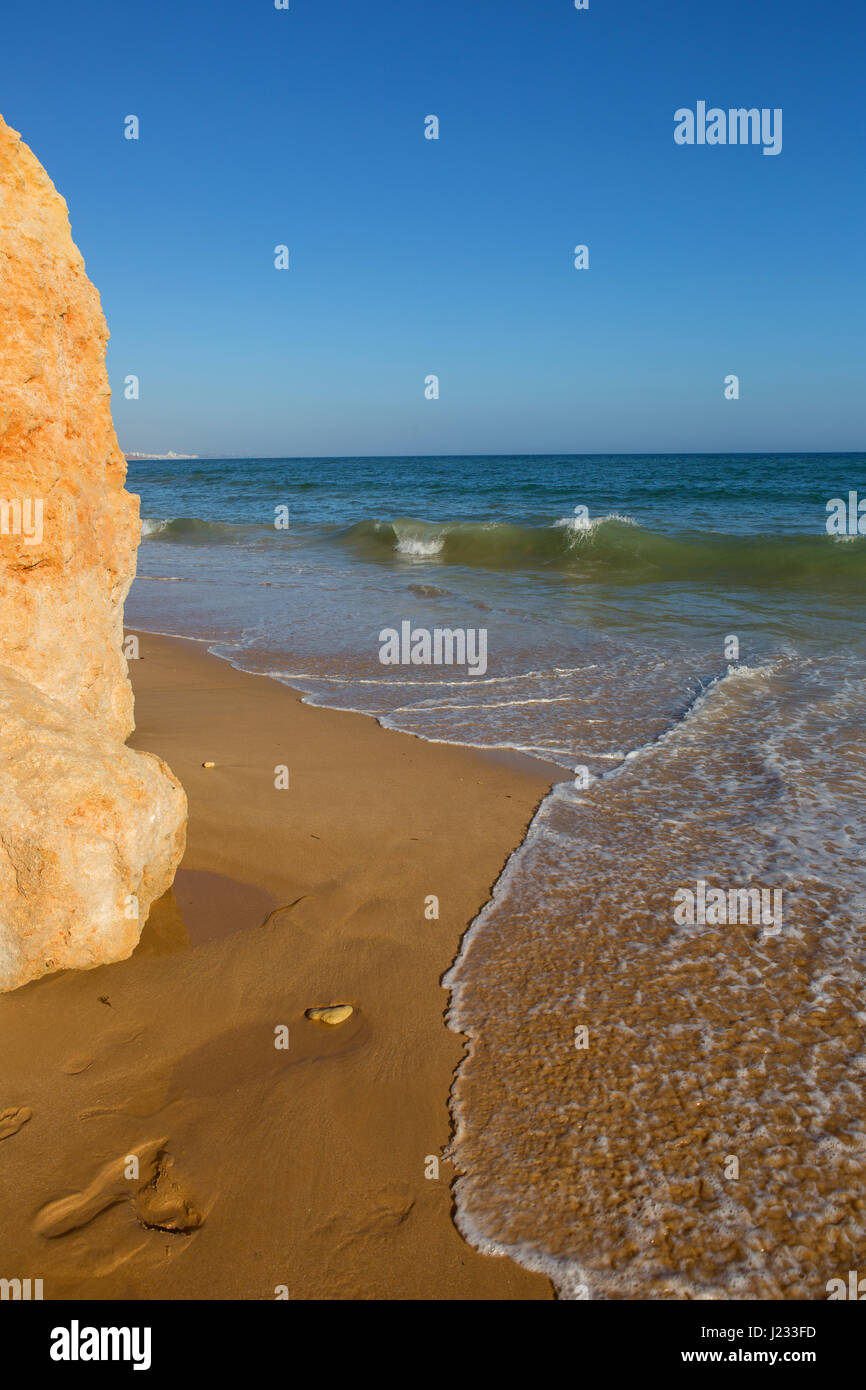 beautiful beach at Albufeira, Algarve, the south of portugal Stock ...