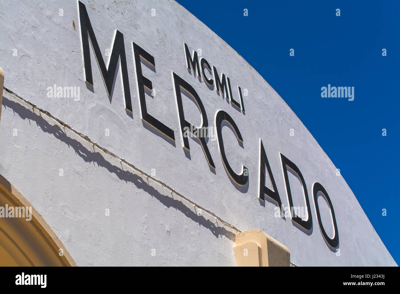 Low Angle View of Traditional Spanish Town Market Stock Photo - Alamy