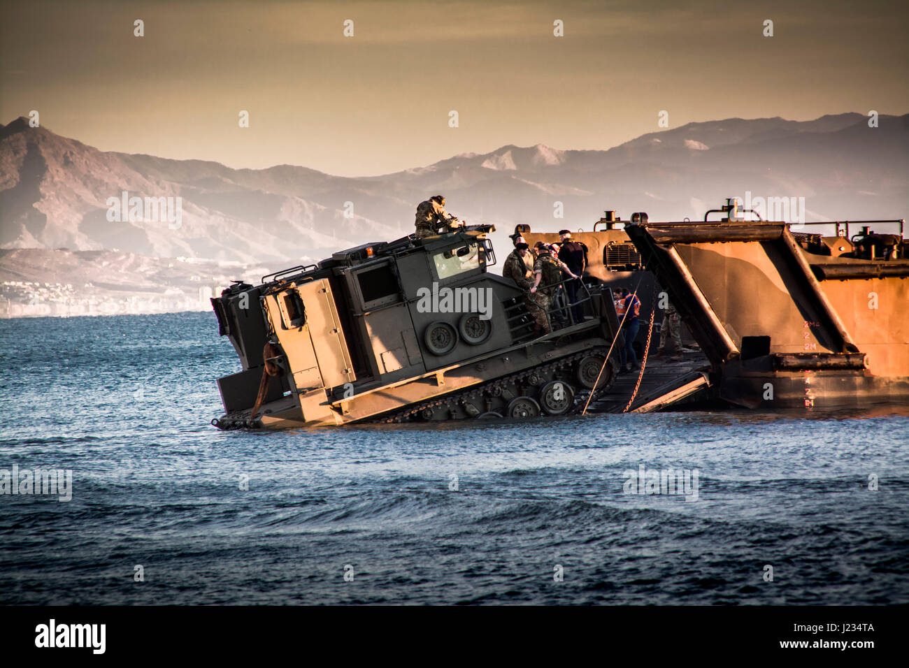 Royal Marines amphibious landings at Eastern Beach in Gibraltar ...