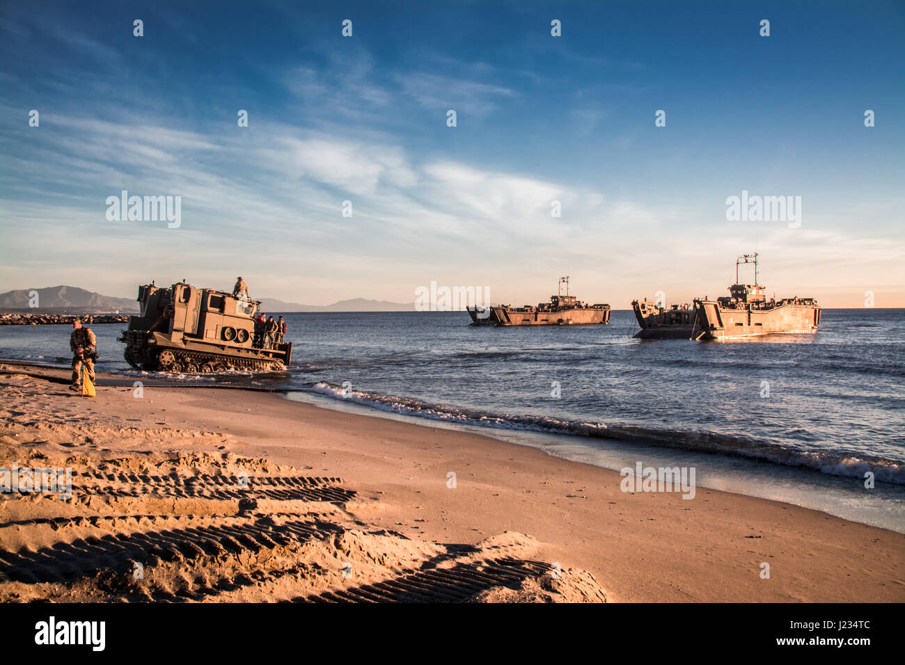 Royal Marines amphibious landings at Eastern Beach in Gibraltar ...
