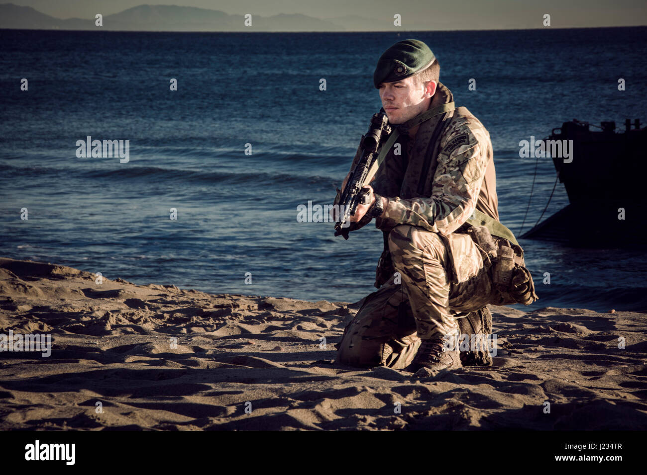 Royal Marines amphibious landings at Eastern Beach in Gibraltar ...