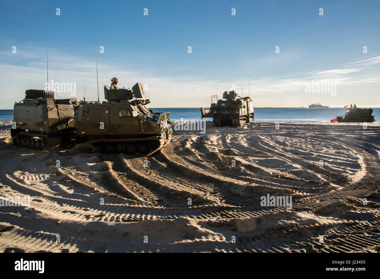 Royal Marines amphibious landings at Eastern Beach in Gibraltar ...