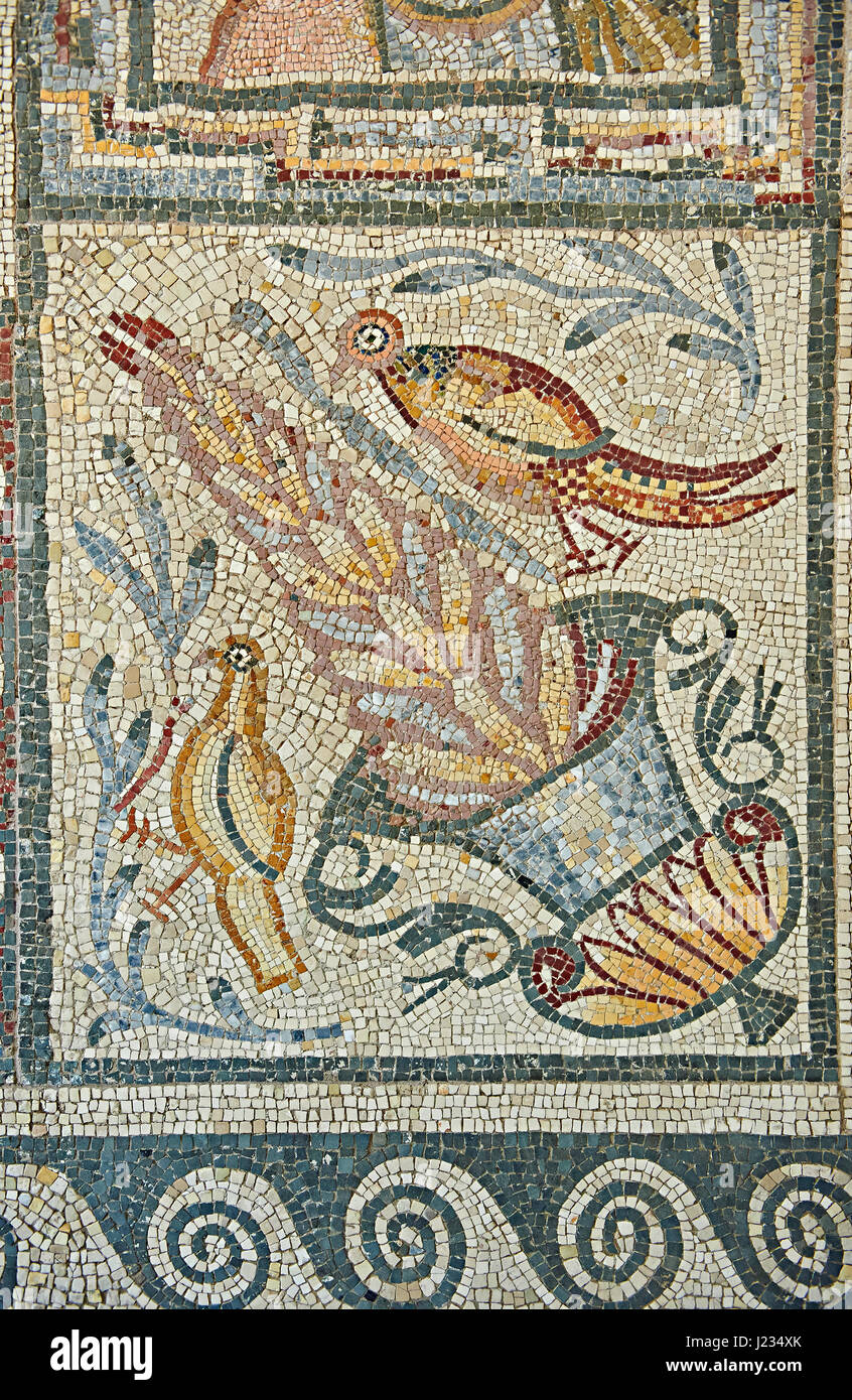 Roman mosaic floor panes depicting the seasons. From Capannelle area of ...