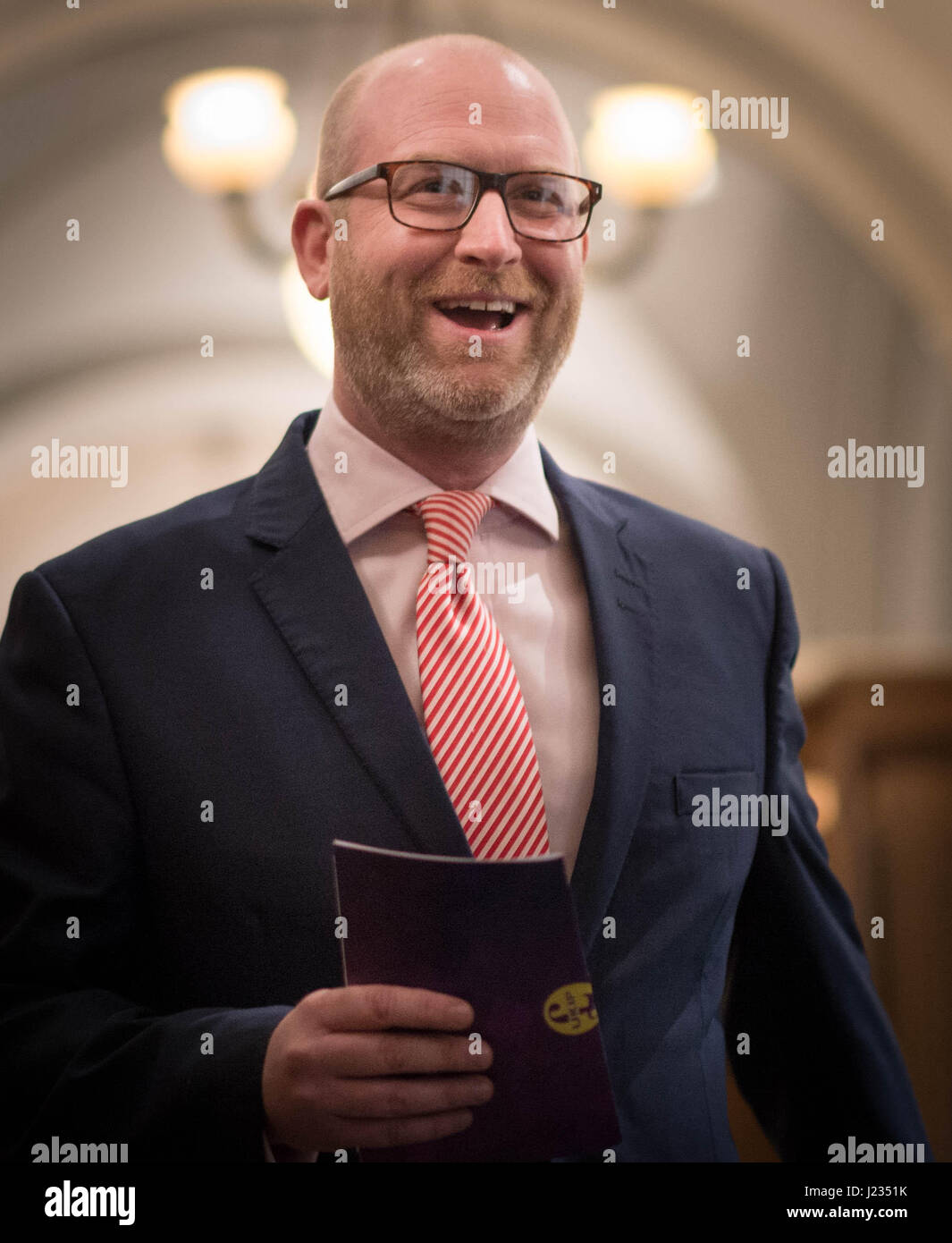 Ukip leader Paul Nuttall arrives for their party's policy announcement ...