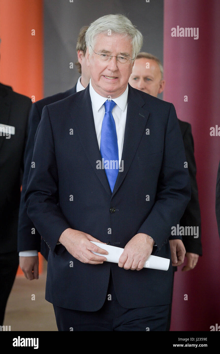 Defence Secretary Sir Michael Fallon during a visit at Bristol and Bath ...