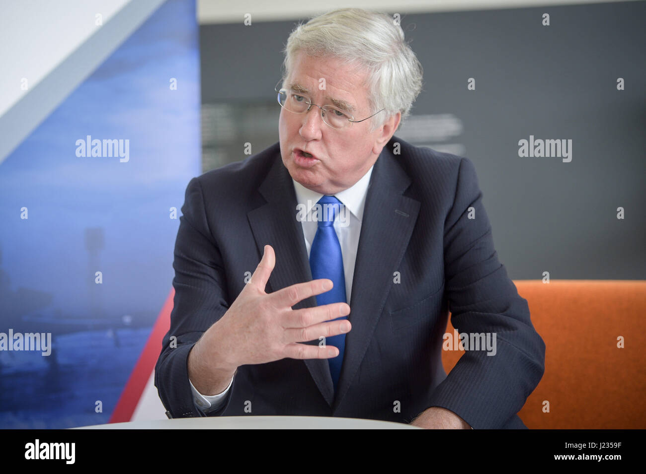Defence Secretary Sir Michael Fallon during a visit at Bristol and Bath ...
