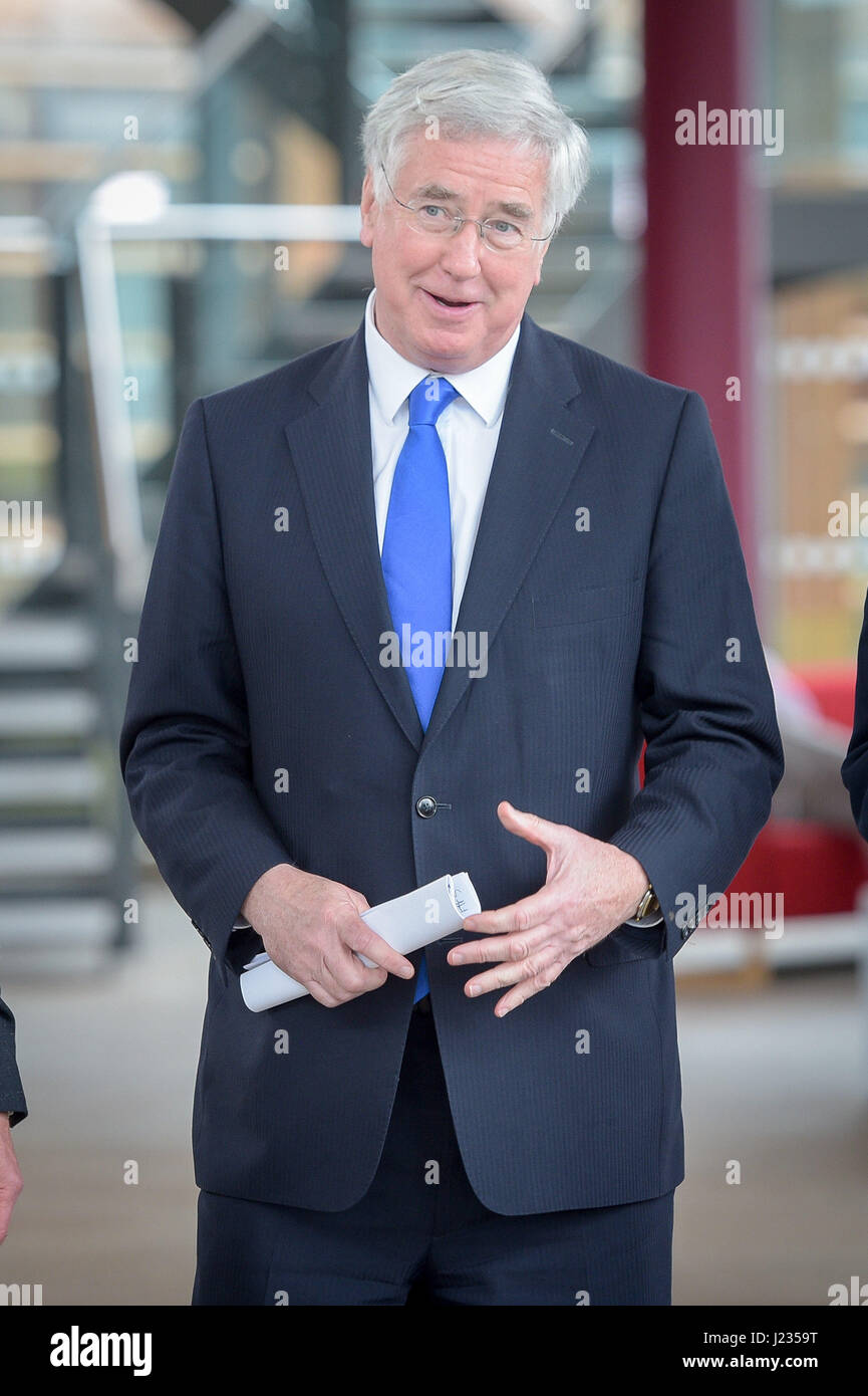 Defence Secretary Sir Michael Fallon during a visit at Bristol and Bath ...