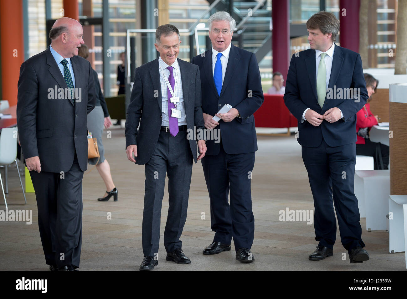 Defence Secretary Sir Michael Fallon (second right) during a visit at ...