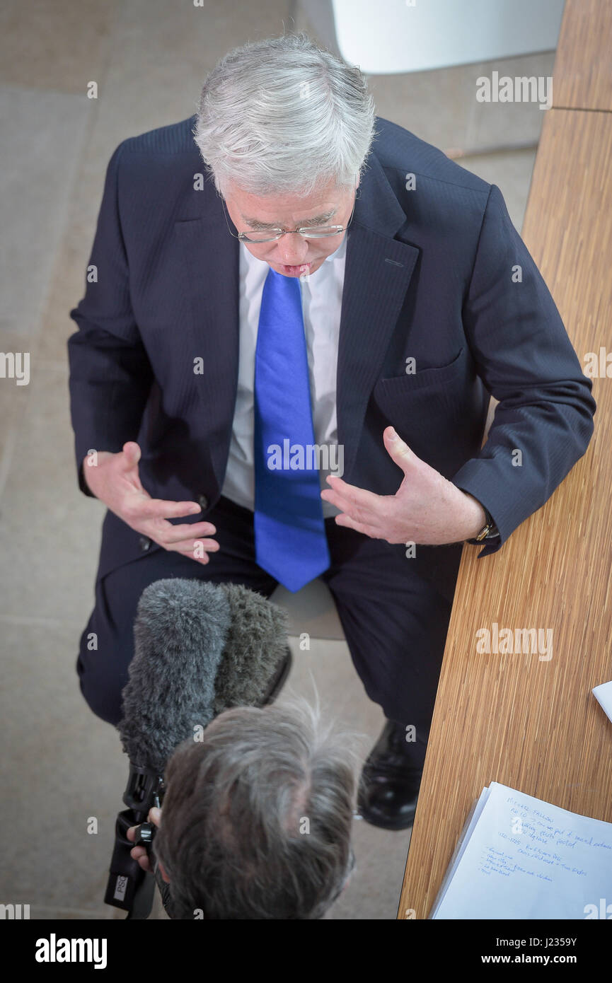 Defence Secretary Sir Michael Fallon gives an interview during a visit ...
