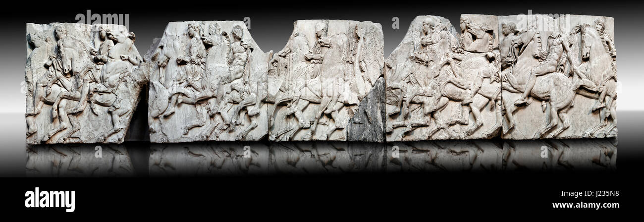 Marble Releif Sculptures from the frieze around the Parthenon Block ...