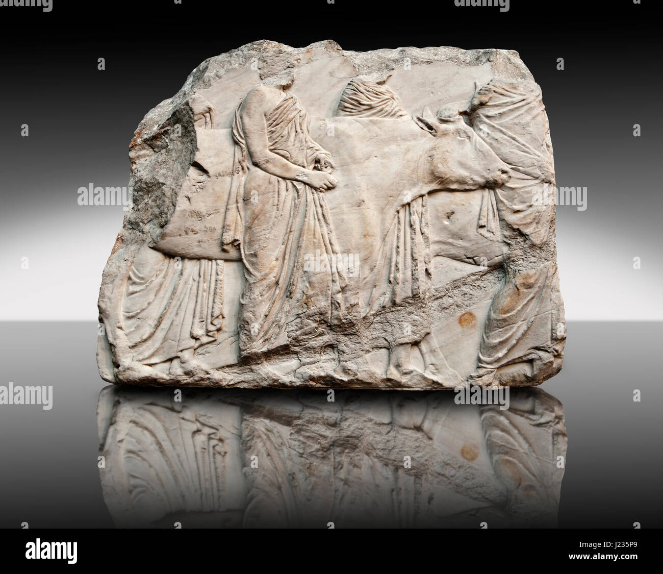 Marble Releif Sculptures from the south frieze around the Parthenon ...