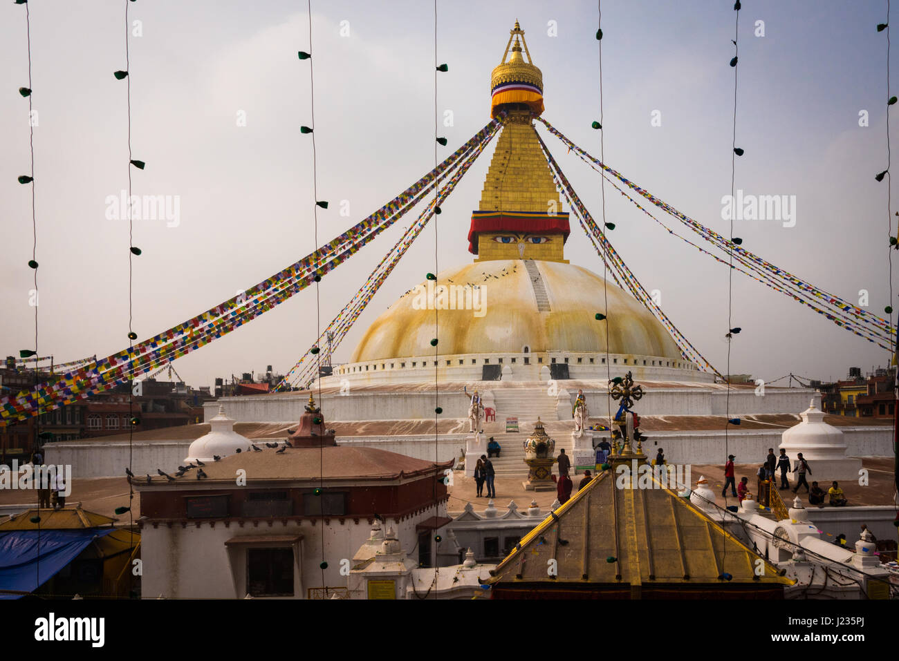 Visitors at the Boudhanath Temple, Kathmandu, Nepal Stock Photo - Alamy