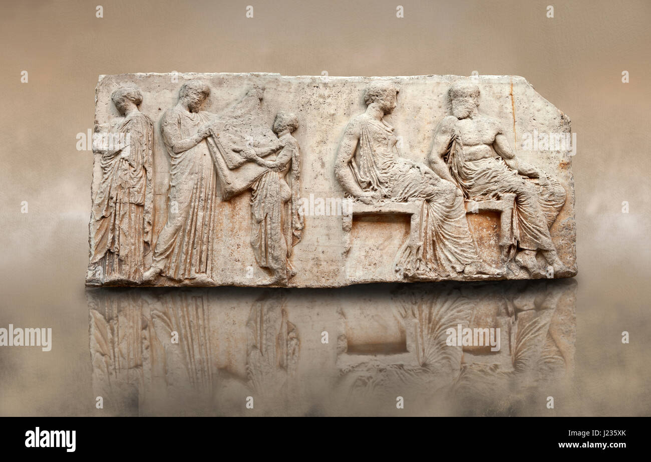 Marble Relief Sculptures from the east frieze around the Parthenon ...