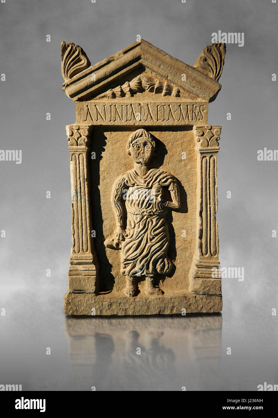 Second century Roman funerary stele dedicated to Anninia Laeta from the ...