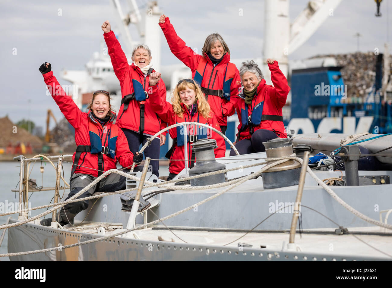 Tracy Edwards MBE and crew reunited with Maiden 27 years after sailing ...