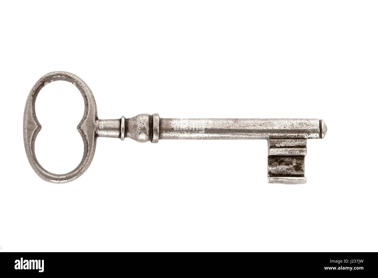 Old key in front of white background Stock Photo - Alamy