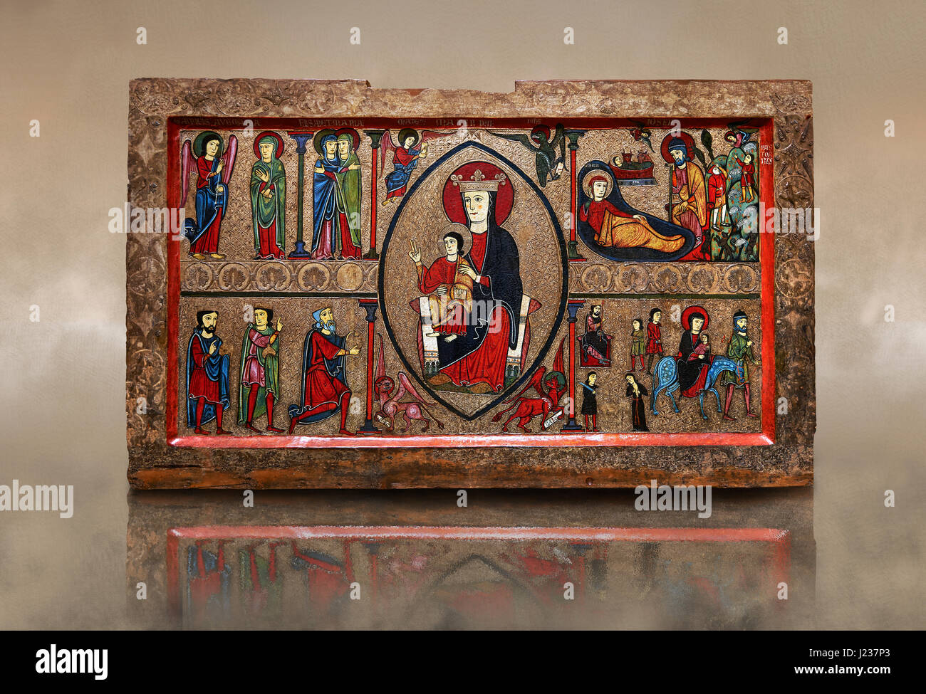 Romanesque Altar Front of Cardet, 13th century paint and metal relief ...