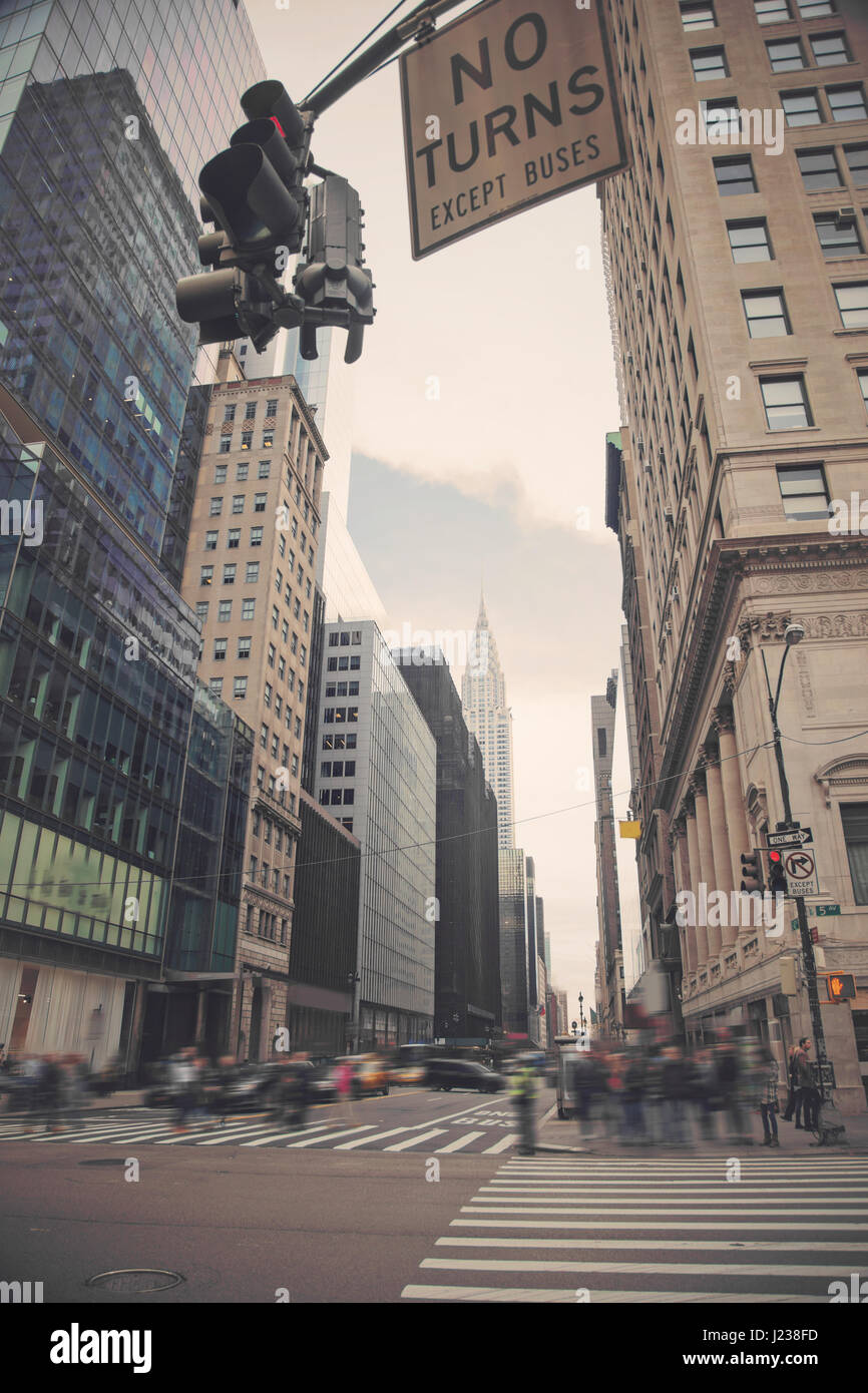 New York City Manhattan Skyline, U.S.A. Vintage retro style Stock Photo ...