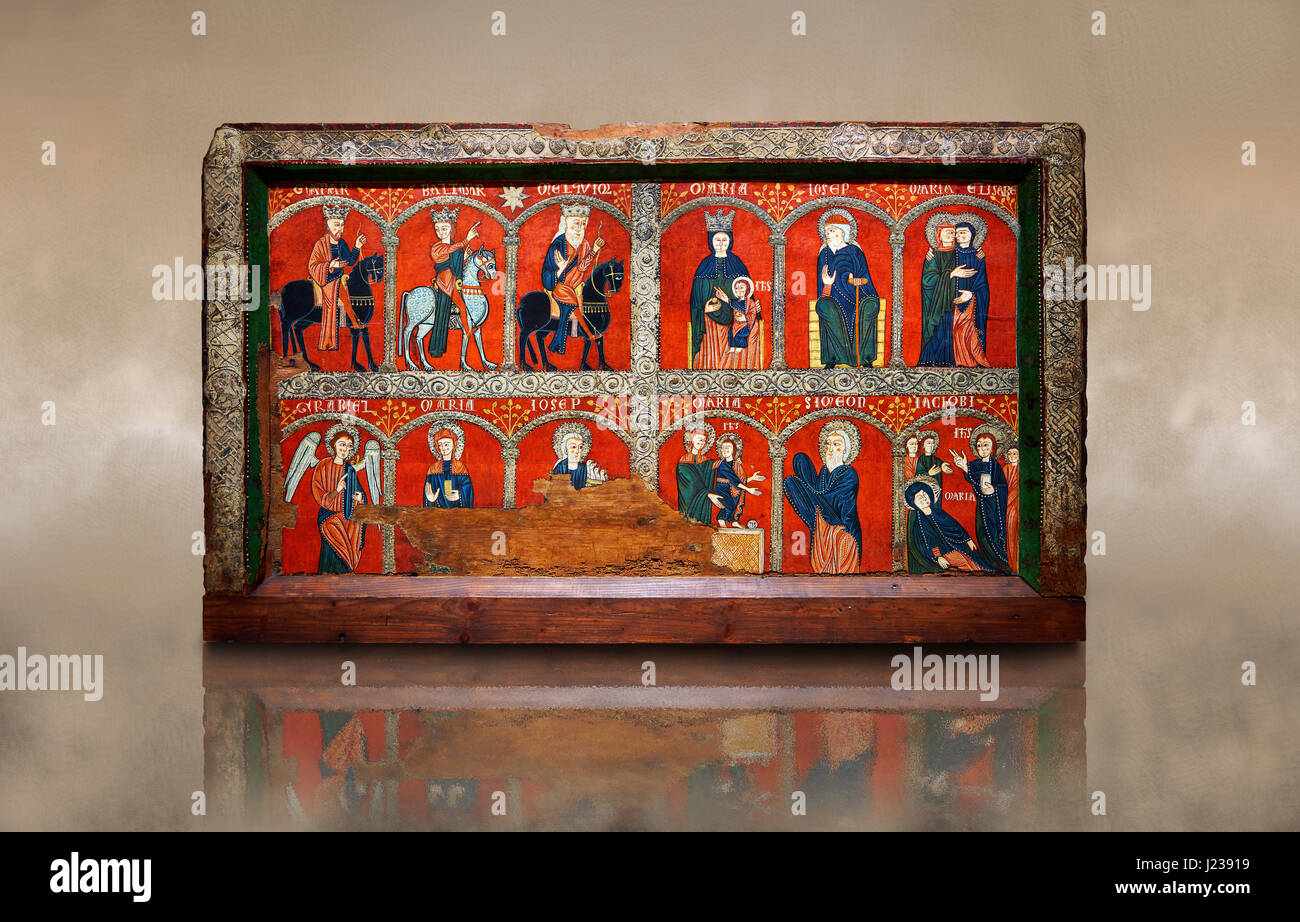 Romanesque thirteenth century painted altar front from the church of ...
