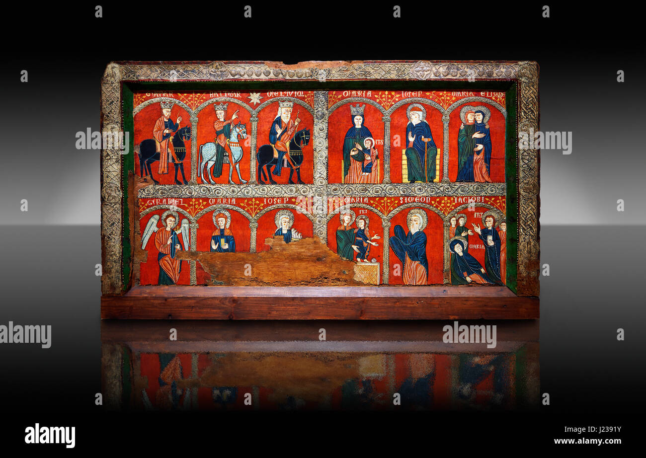 Romanesque thirteenth century painted altar front from the church of ...