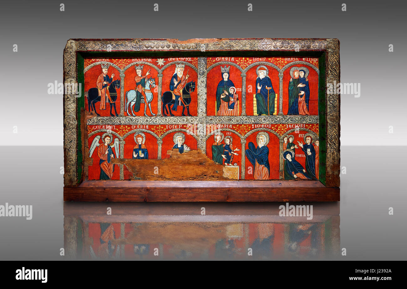 Romanesque thirteenth century painted altar front from the church of ...