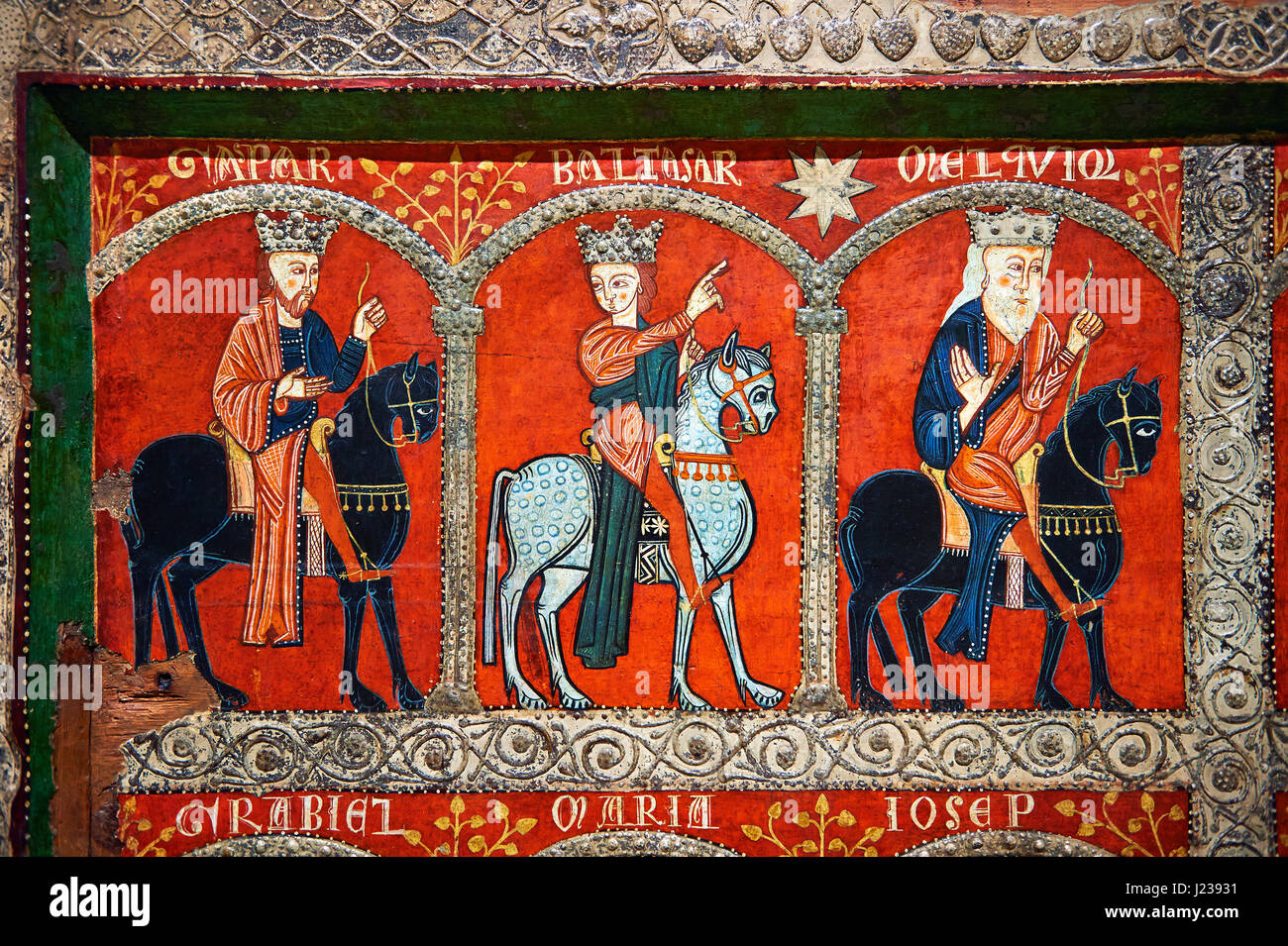 Romanesque thirteenth century painted altar front from the church of ...