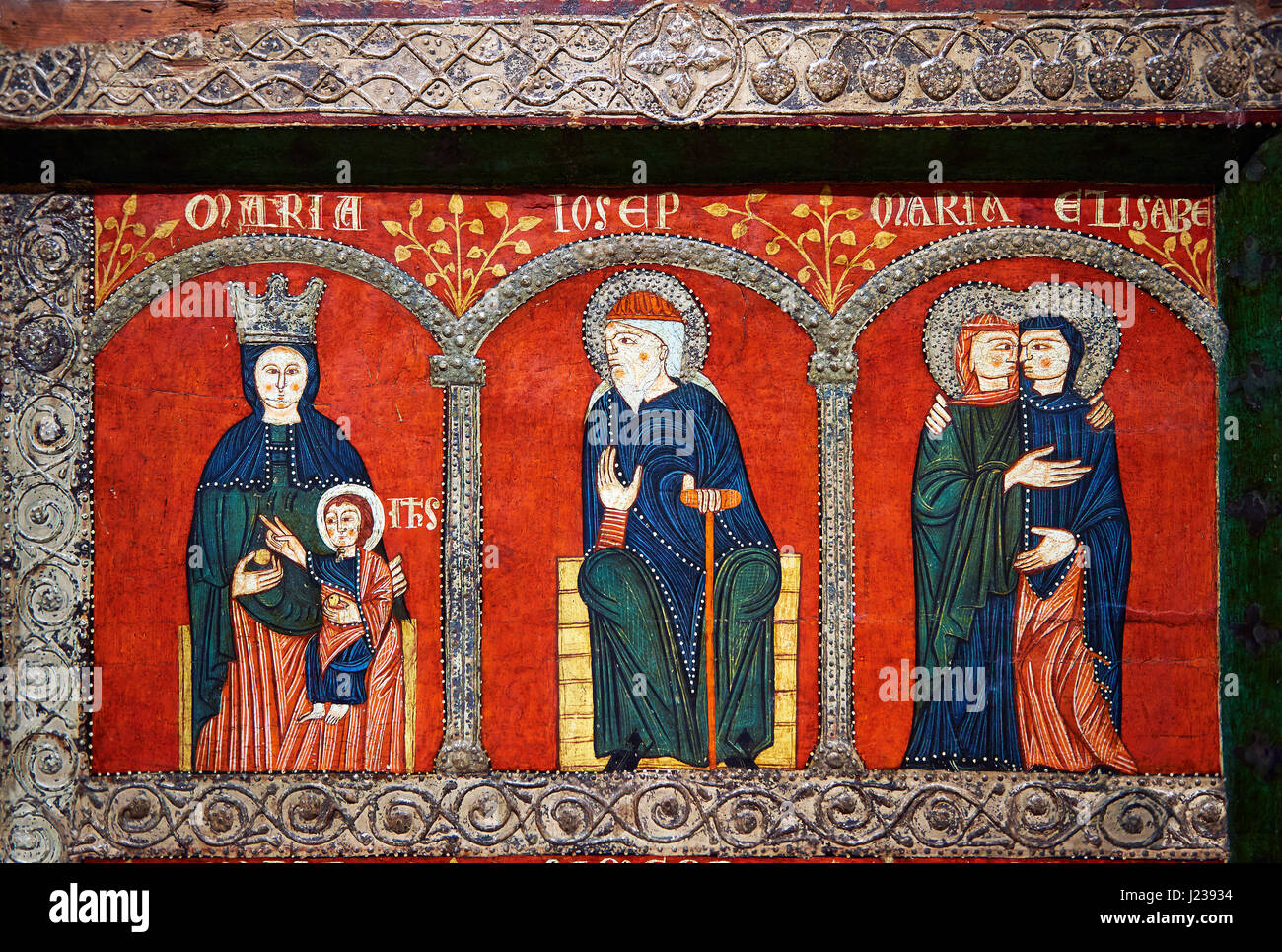 Romanesque thirteenth century painted altar front from the church of ...