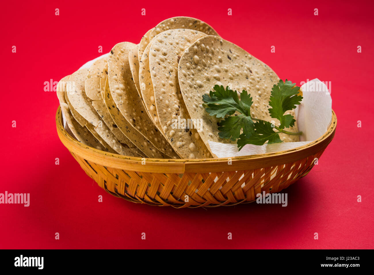 Indian snacks, deep fried crackers or papad. Mung dal and urad dal ...