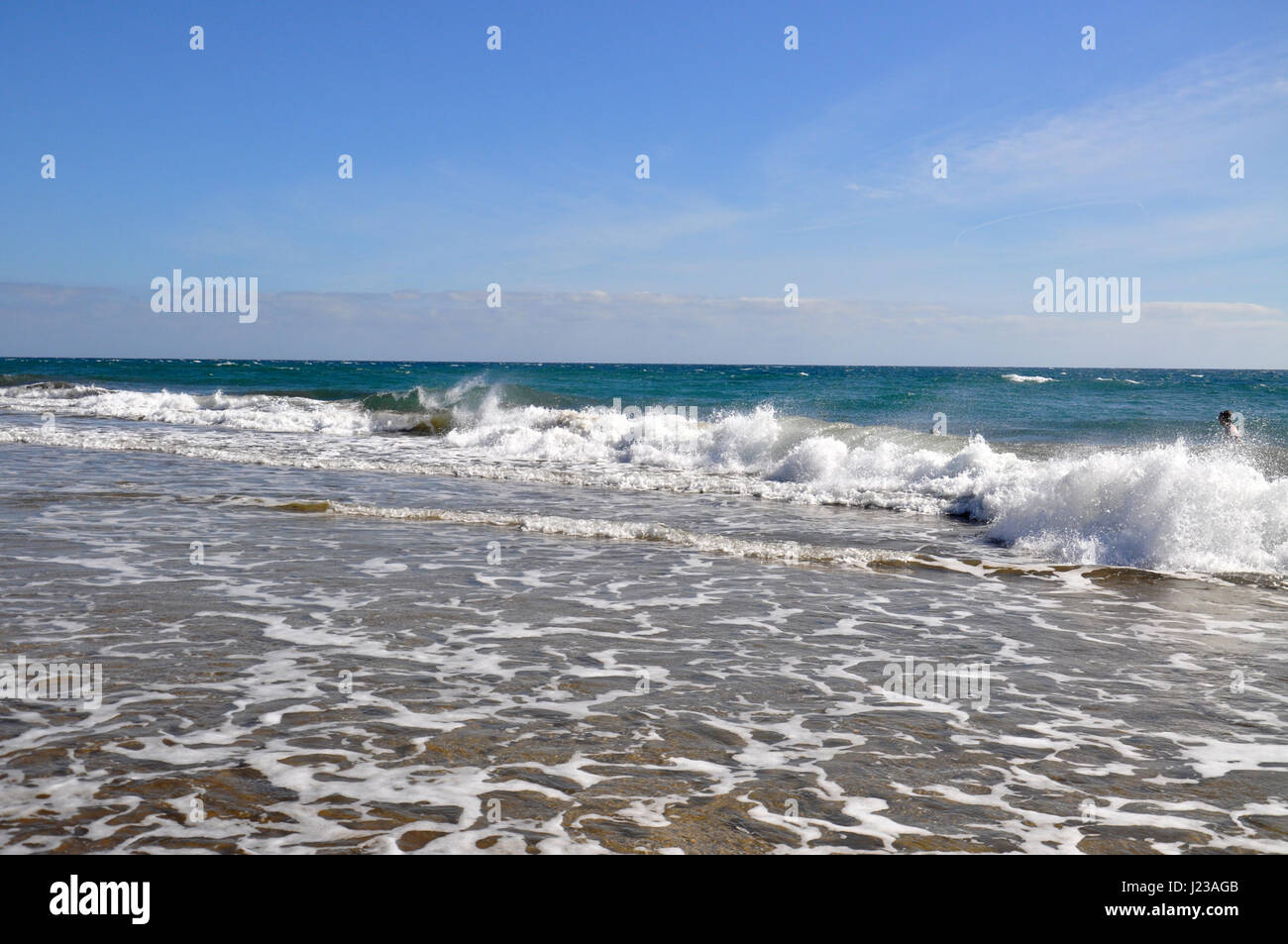 The Atlantic ocean view on Maspalomas beach on gran canaria canary ...