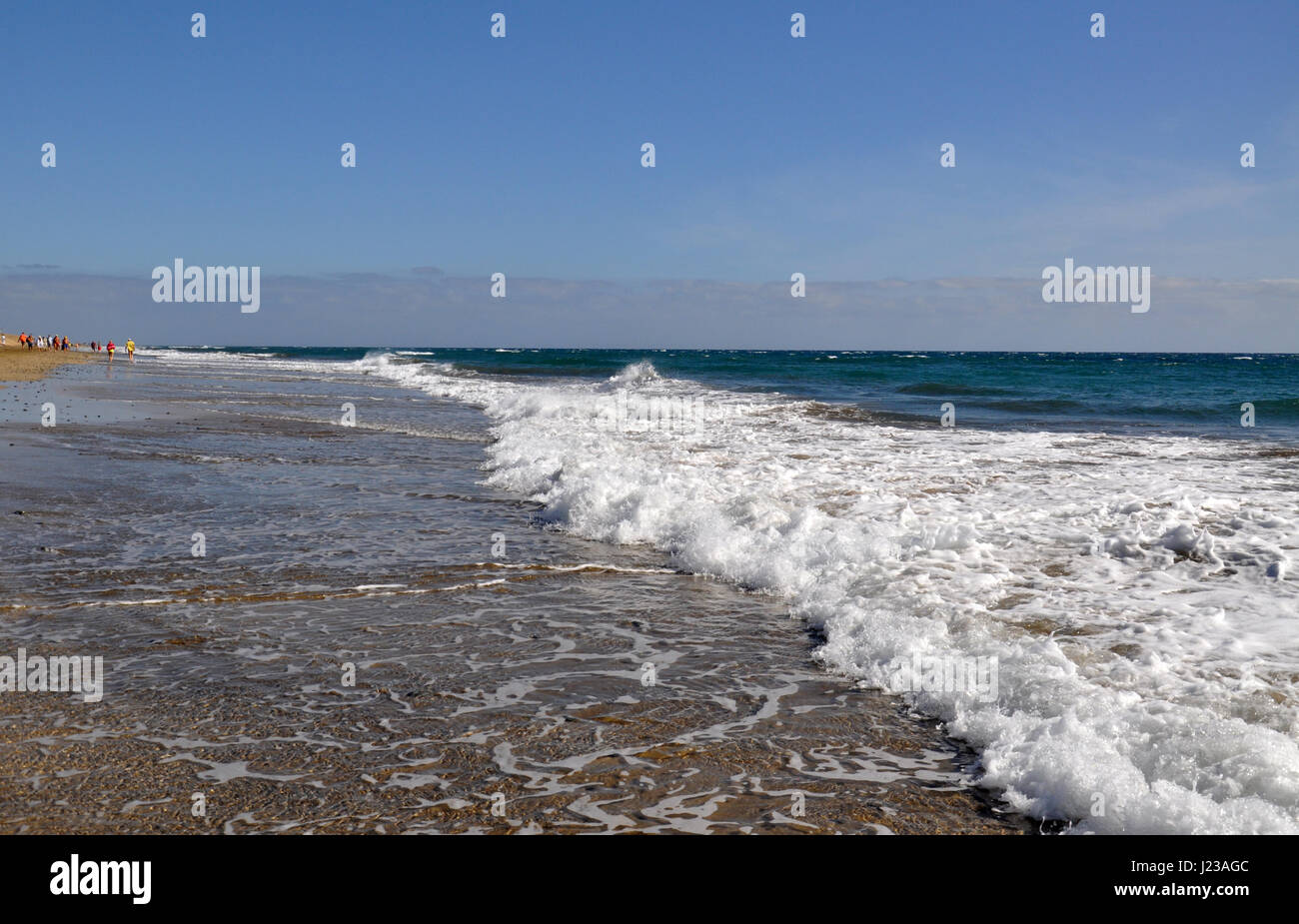 The Atlantic ocean view on Maspalomas beach on gran canaria canary ...