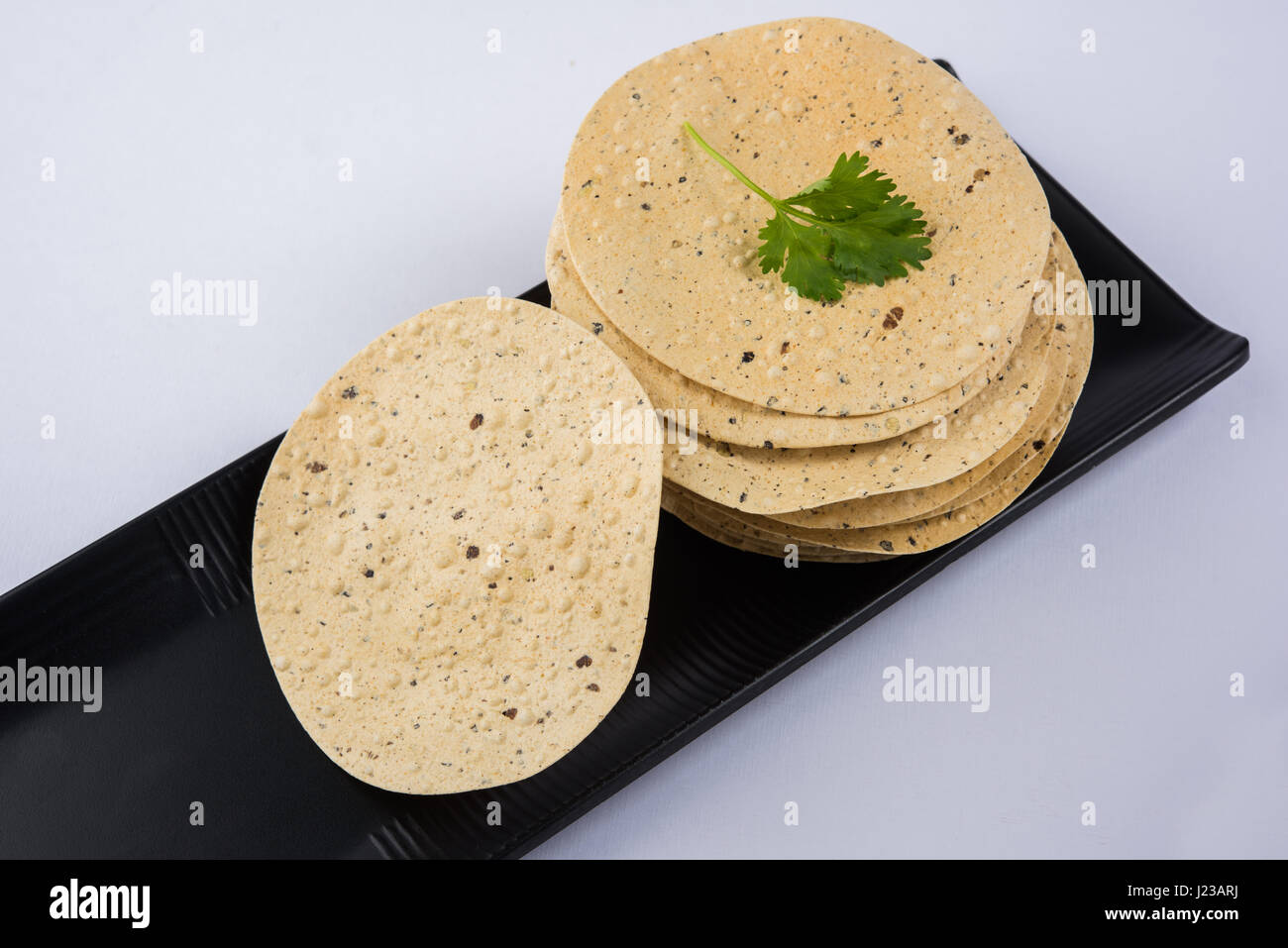 Indian snacks, deep fried crackers or papad. Mung dal and urad dal ...