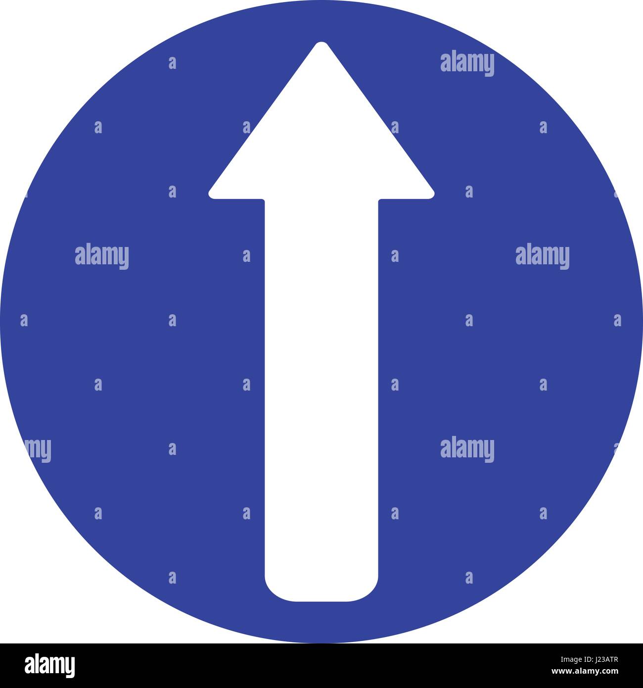 Road sign arrow blue round hi-res stock photography and images - Alamy