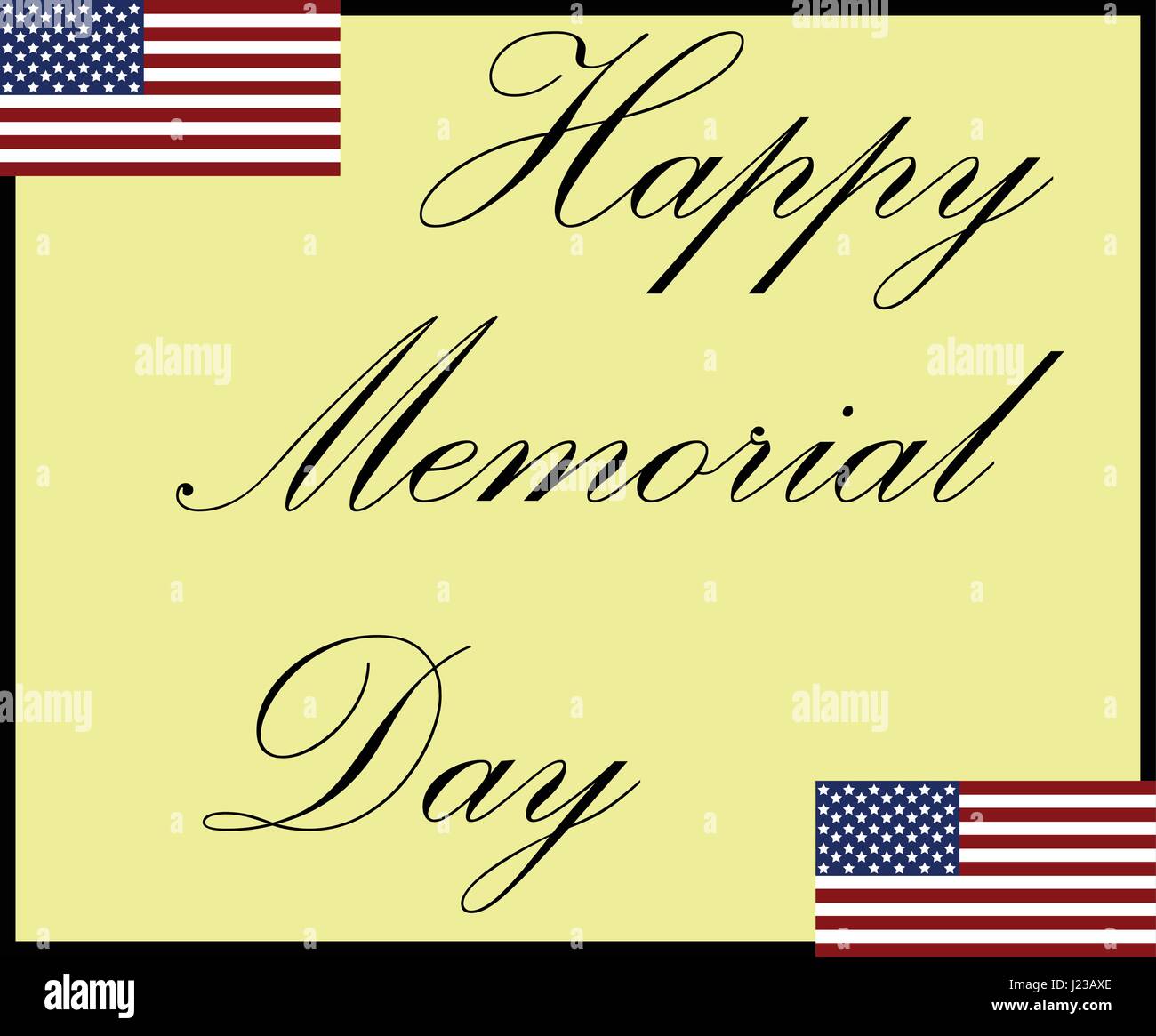 Vector Happy Memorial Day card. National american holiday illustration ...
