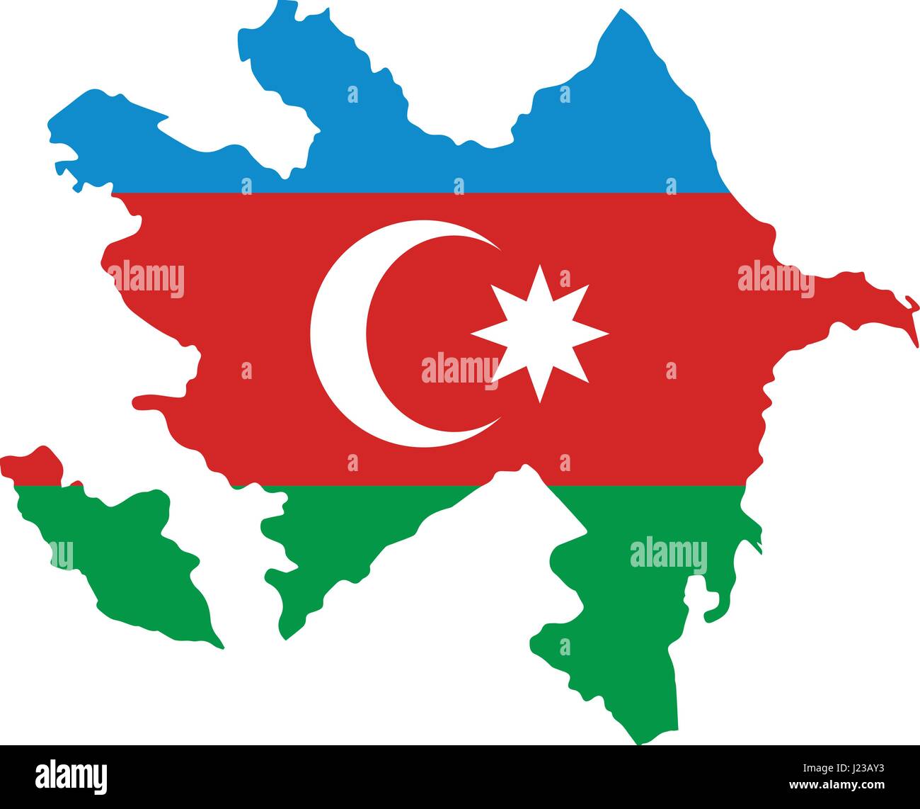 map of Azerbaijan with the image of the national flag Stock Vector ...