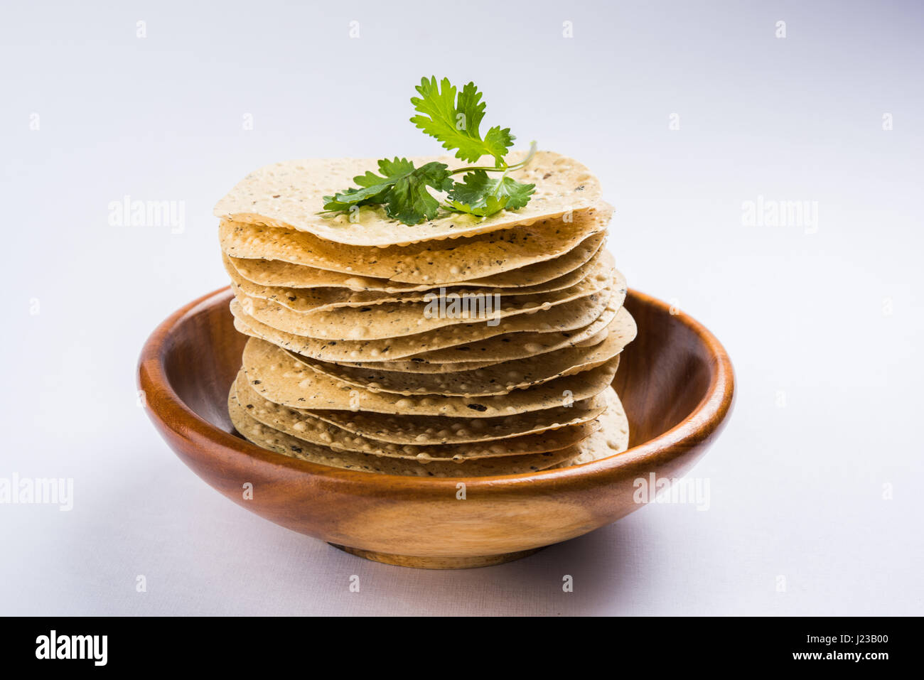 Indian snacks, deep fried crackers or papad. Mung dal and urad dal ...