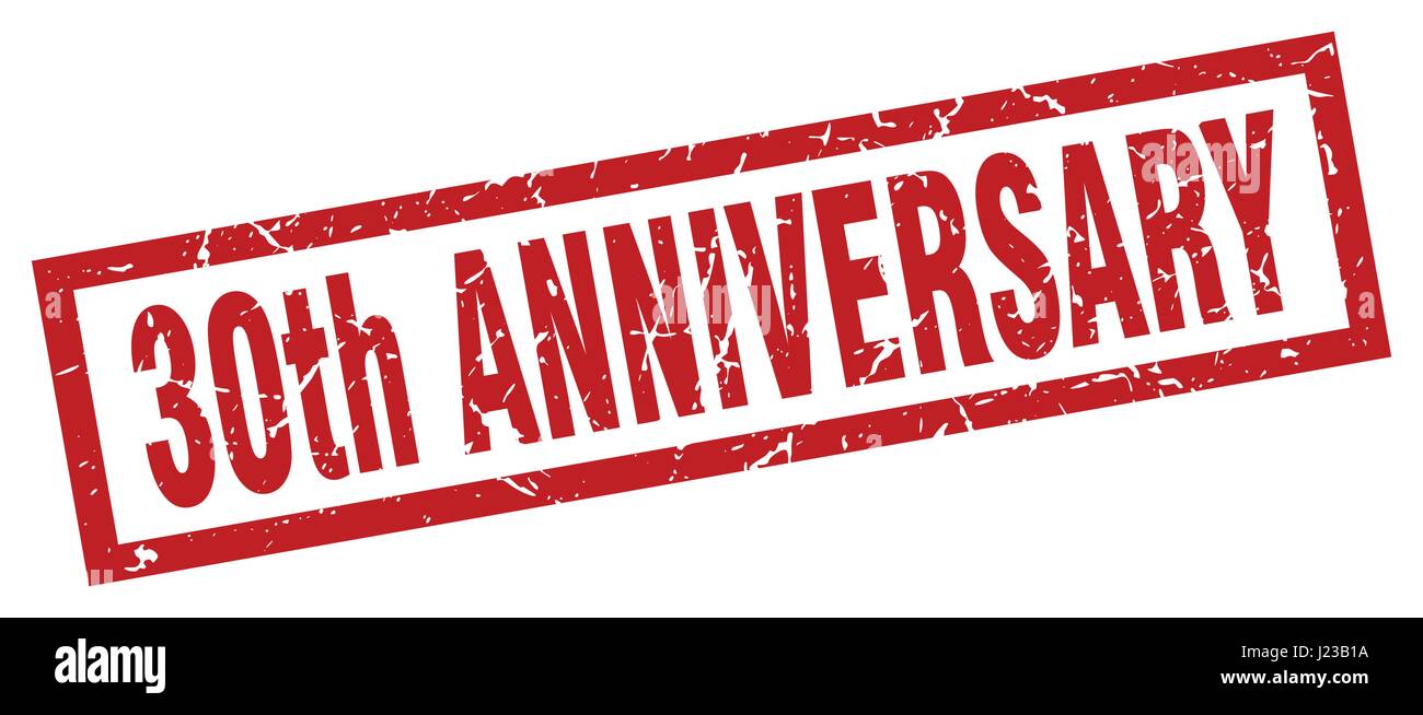 square grunge red 30th anniversary stamp Stock Vector Image & Art - Alamy