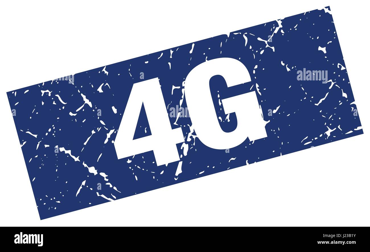 square grunge blue 4g stamp Stock Vector Image & Art - Alamy