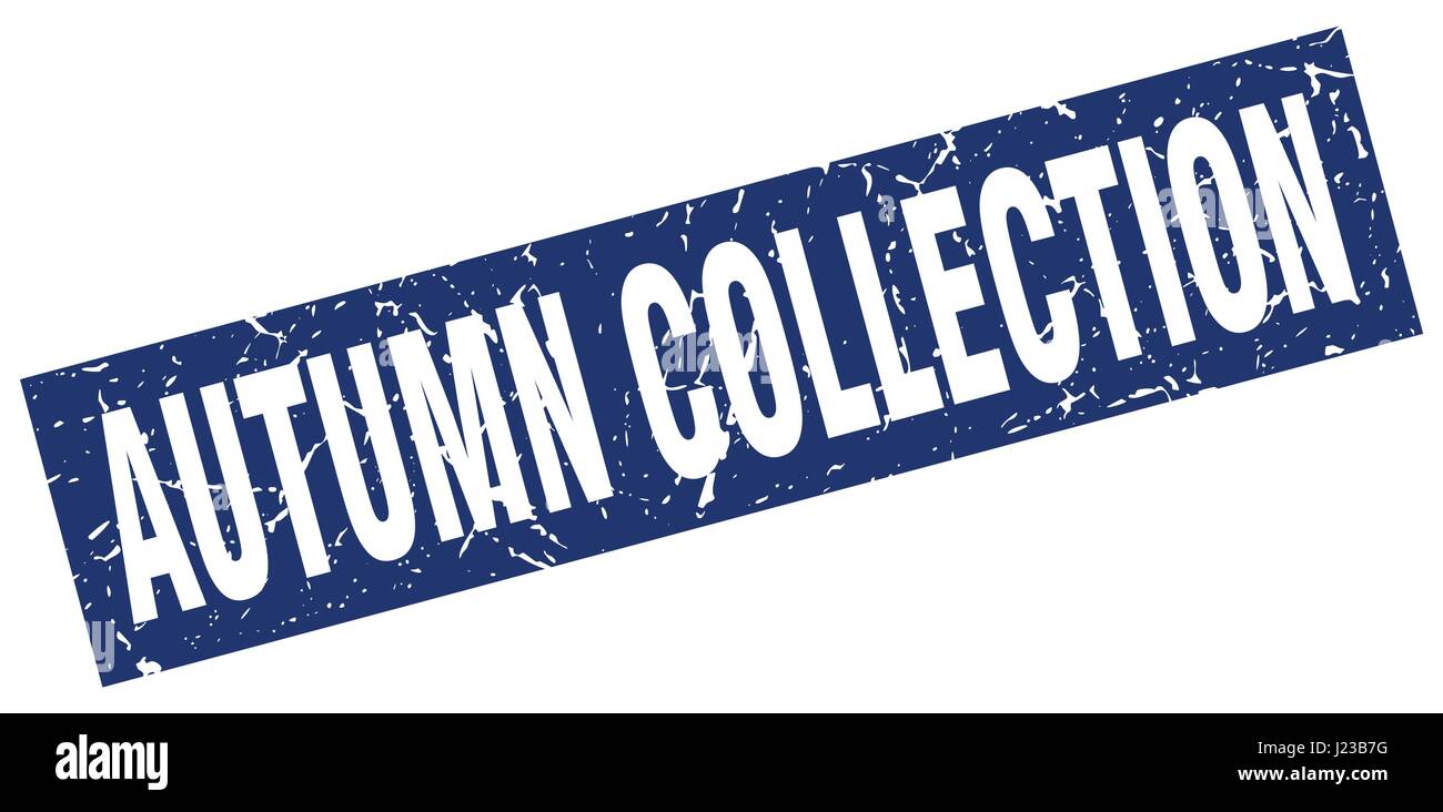 square grunge blue autumn collection stamp Stock Vector Image & Art - Alamy