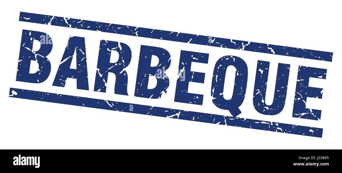 square grunge blue barbeque stamp Stock Vector Image & Art - Alamy