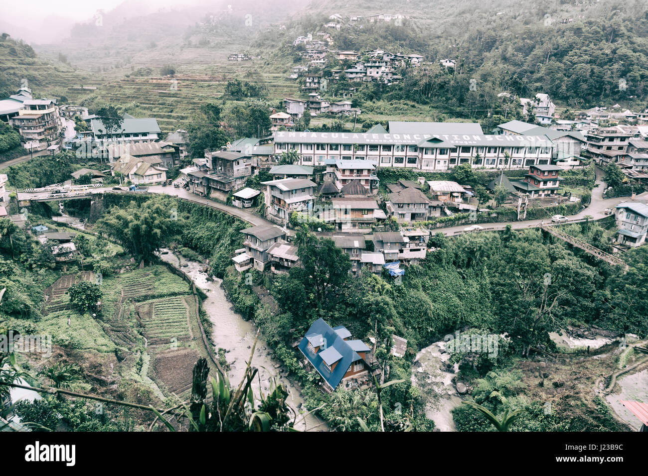 blur in philippines terrace field for coultivation of rice from banaue ...
