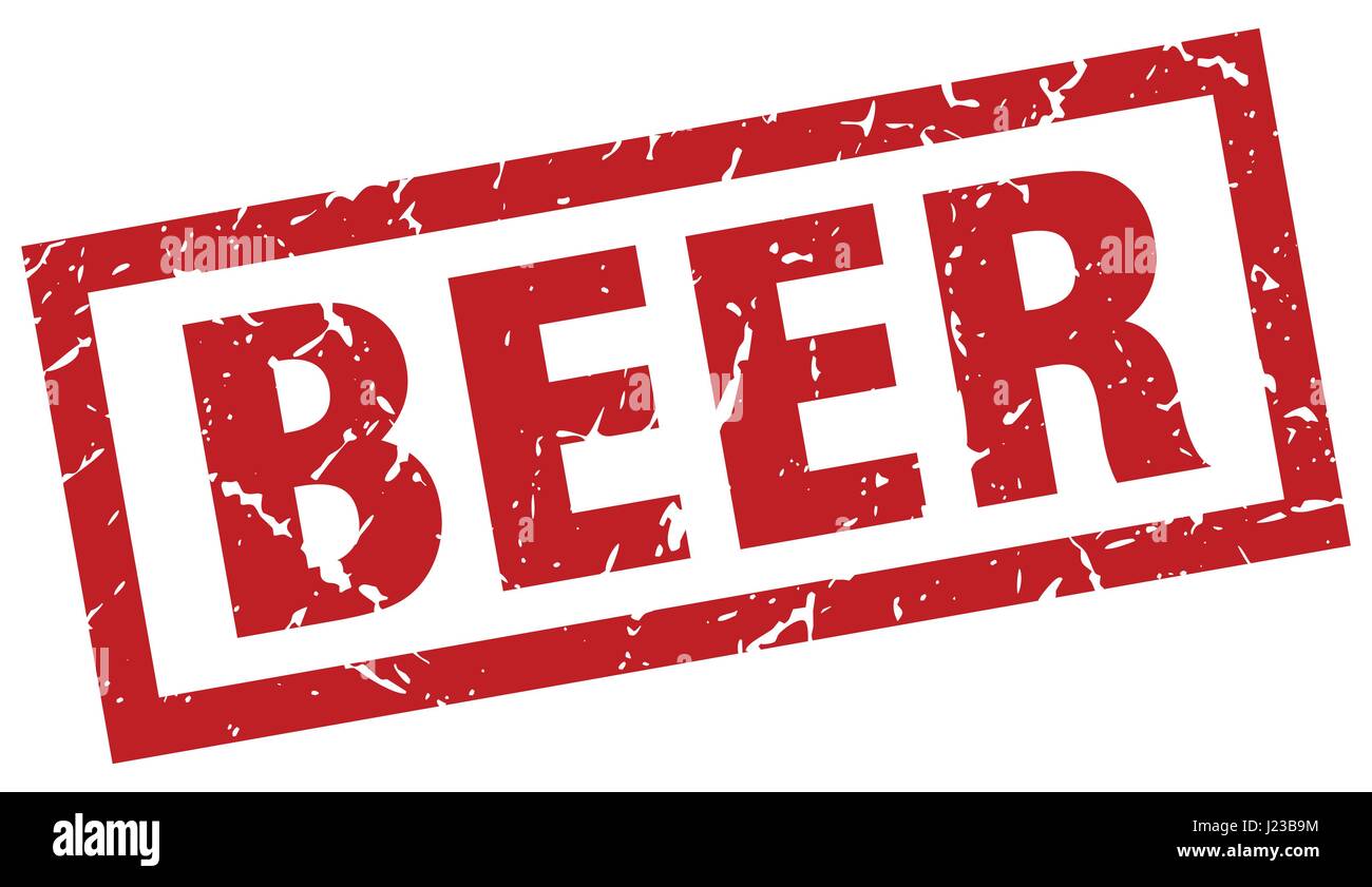 square grunge red beer stamp Stock Vector Image & Art - Alamy