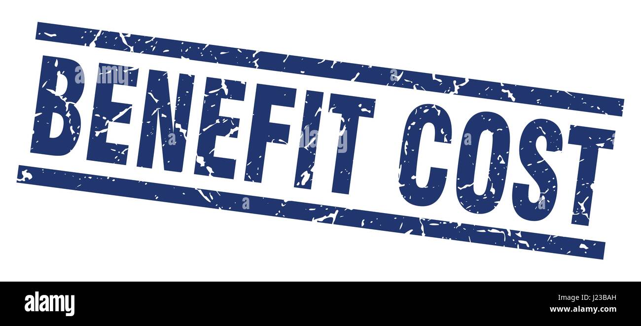 square grunge blue benefit cost stamp Stock Vector Image & Art - Alamy