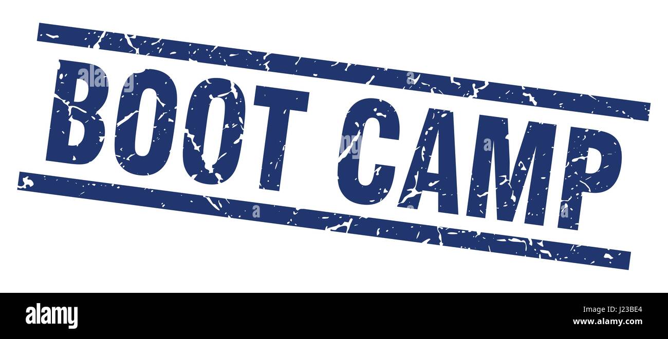 square grunge blue boot camp stamp Stock Vector Image & Art - Alamy