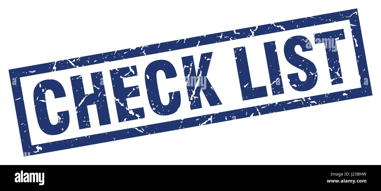 square grunge blue check list stamp Stock Vector Image & Art - Alamy