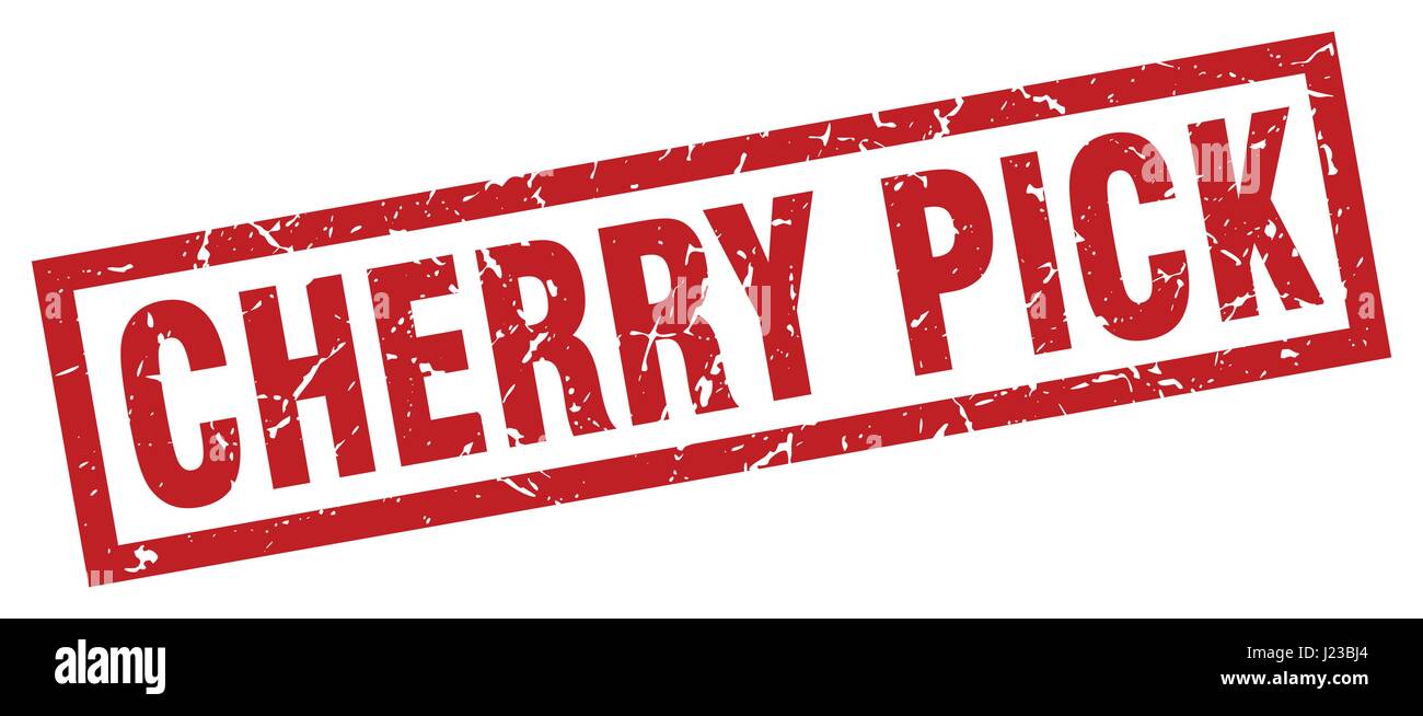 square grunge red cherry pick stamp Stock Vector Image & Art - Alamy