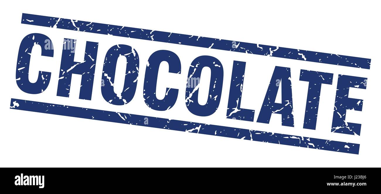 square grunge blue chocolate stamp Stock Vector Image & Art - Alamy