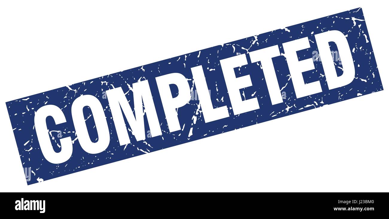 Completed badge blue hi-res stock photography and images - Alamy